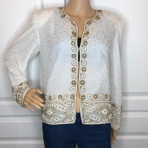 Scala Jackets & Coats | Amazing Vintage Flawless Silk Beaded Jacket ...